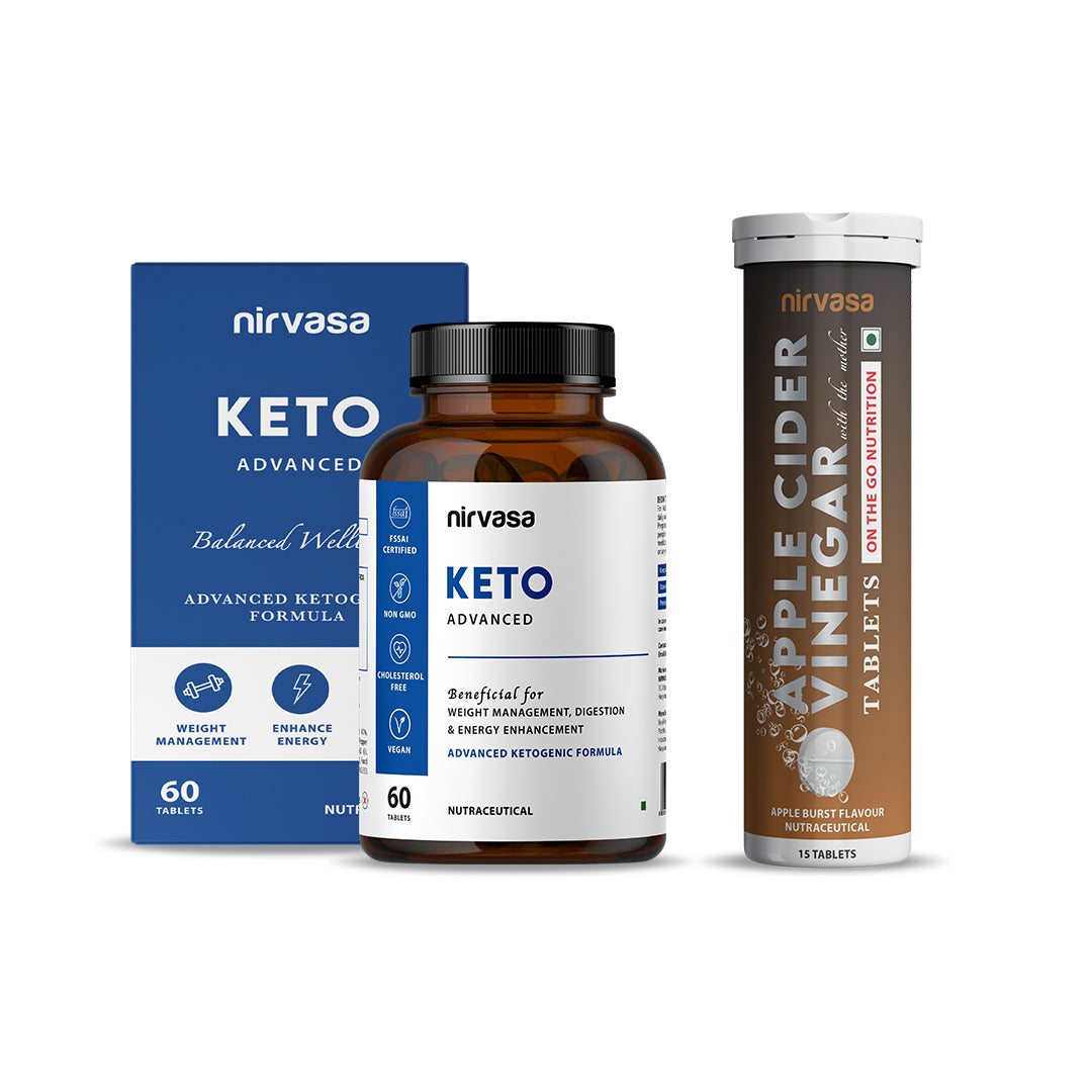 KETO Tablets & ACV Effervescent Tablets Combo Online – NIRVASA