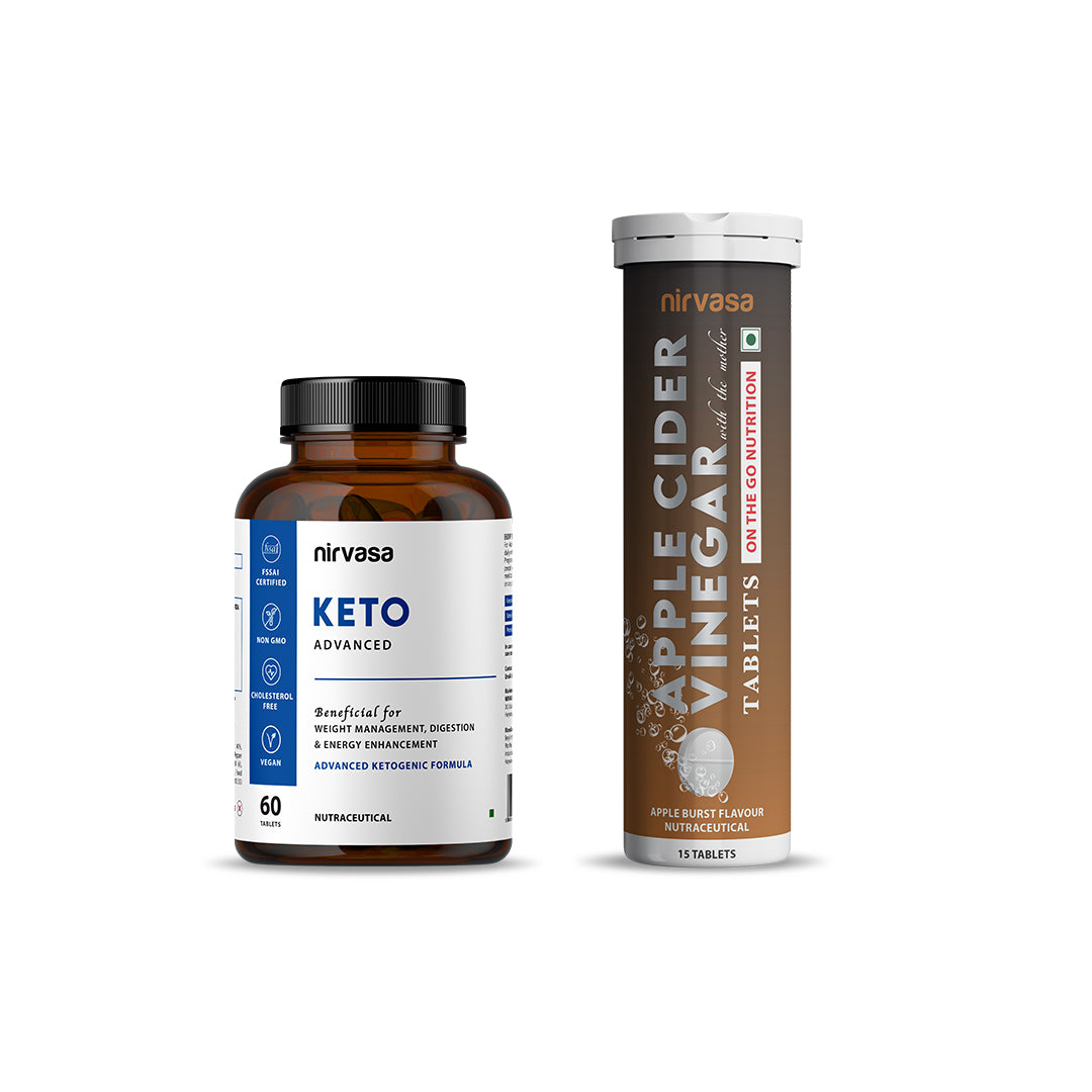 KETO Tablets & ACV Effervescent Tablets Combo Online – NIRVASA