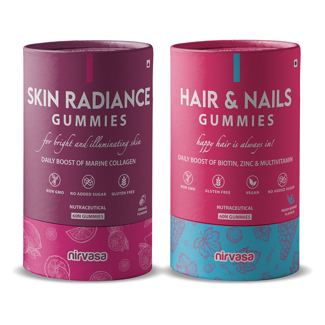 Skin Radiance and Hair & Nails Gummies Combo Online – NIRVASA