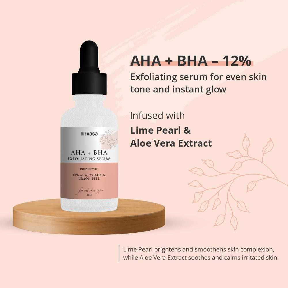 Buy Best AHA+BHA Exfoliating Serum Online at Best Price in India – NIRVASA