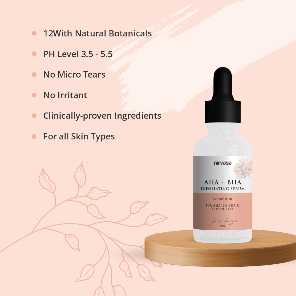 Buy Best AHA+BHA Exfoliating Serum Online at Best Price in India – NIRVASA